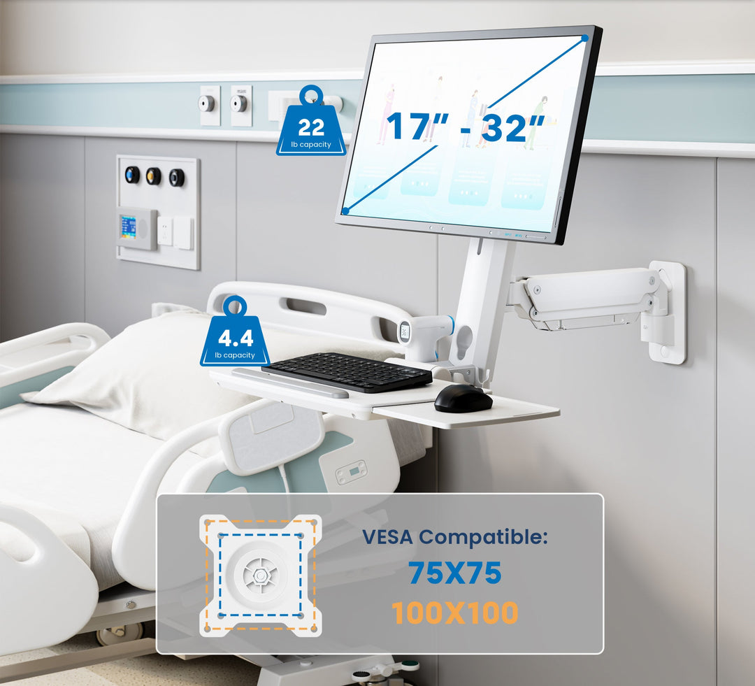 Wall Mount Medical Workstation | Mount-It! PRO