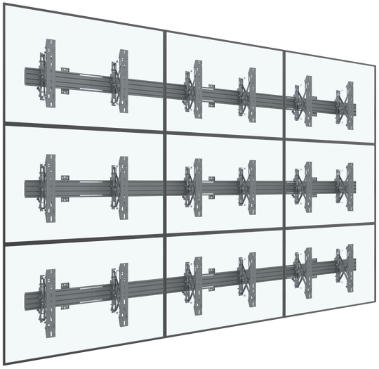 3X3 Video Wall Mount with Push-In, Pop-Out Brackets – Mount-It! PRO