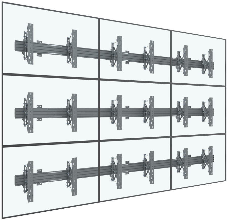 3X3 Video Wall Mount with Push-In, Pop-Out Brackets – Mount-It! PRO